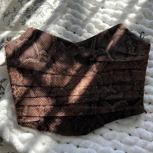 Zara | Tops | Zara Snake Print Cropped Corset Top | Poshmark